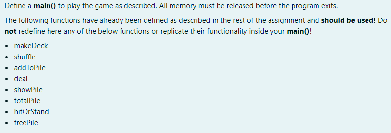 Solved Define a main() to play the game as described. All | Chegg.com