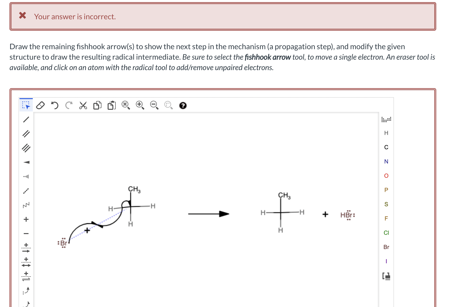 Solved Draw the remaining fishhook arrow(s) to show the next | Chegg.com