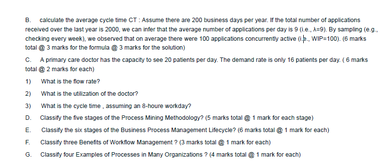 Solved B. calculate the average cycle time CT : Assume there | Chegg.com