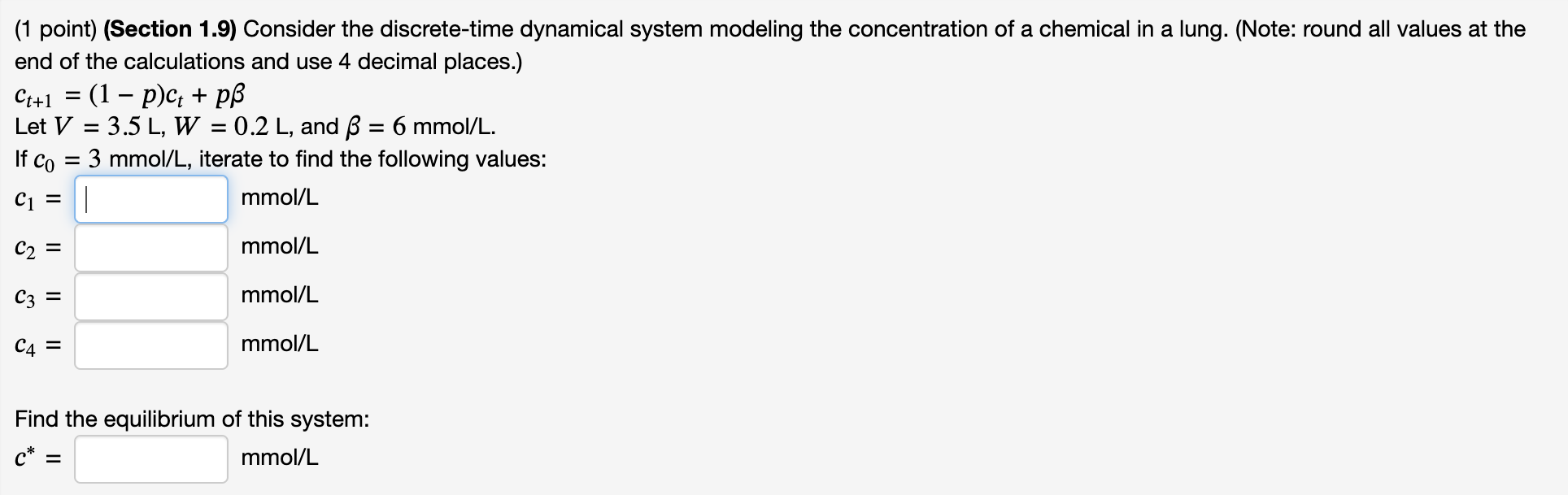 Solved (1 point) (Section 1.9) Consider the discrete-time | Chegg.com