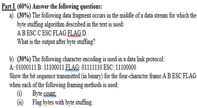 Solved Part I. (60%) Answer the following questions: a) | Chegg.com