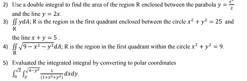 Solved Use a double integral to find the area of the region | Chegg.com
