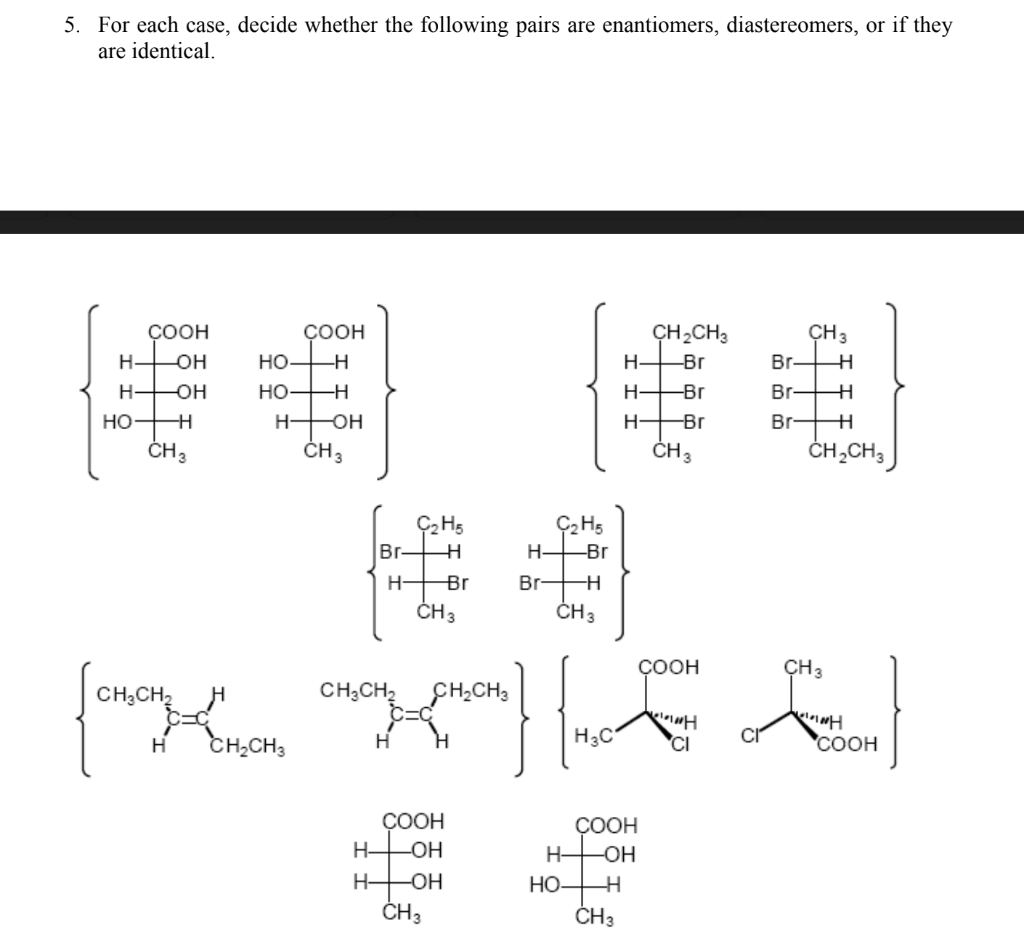 Solved 5. For each case, decide whether the following pairs | Chegg.com