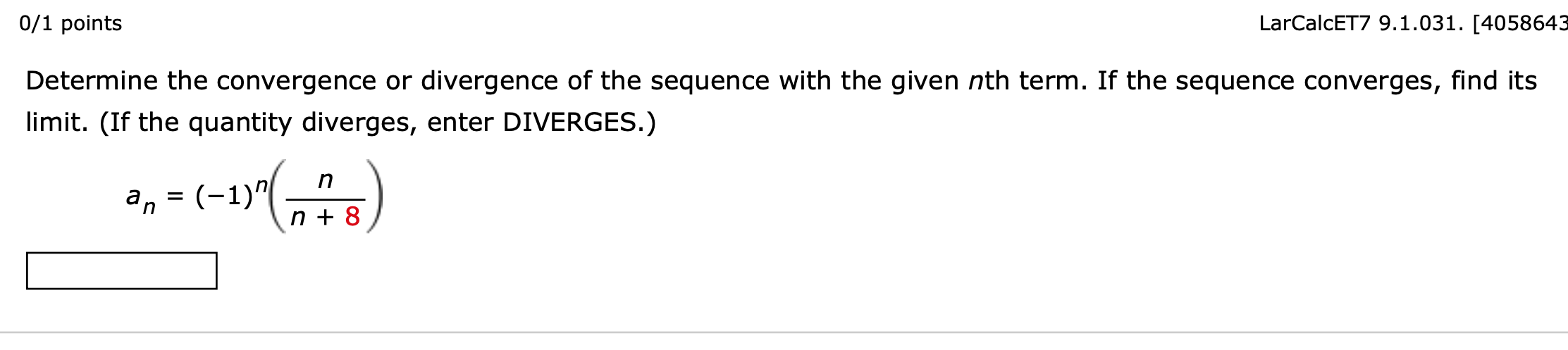 Solved Determine the convergence or divergence of the | Chegg.com