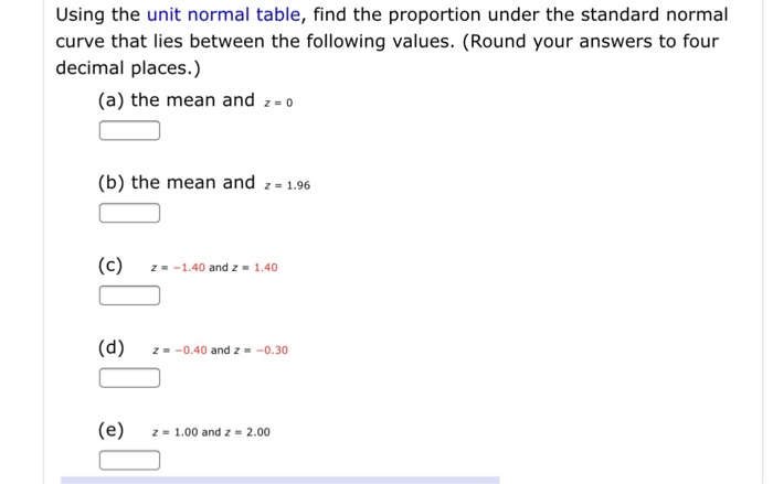 Solved Using the unit normal table, find the proportion | Chegg.com