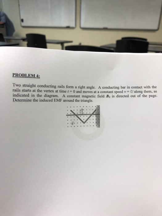 Solved PROBLEM 4: Two straight conducting rails form a right | Chegg.com