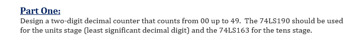 Part Two: Design a two digit decimal counter that | Chegg.com