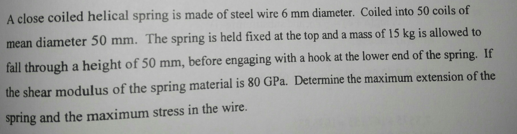 Solved A close coiled helical spring is made of steel wire 6 | Chegg.com