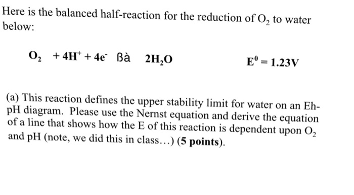 Solved Here is the balanced half-reaction for the reduction | Chegg.com