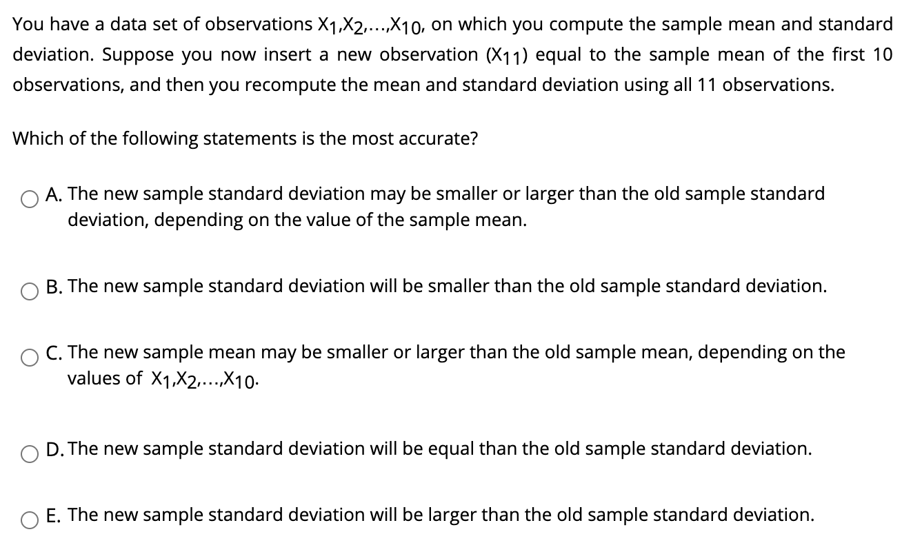 Solved Consider a data set containing 54 observations of a | Chegg.com