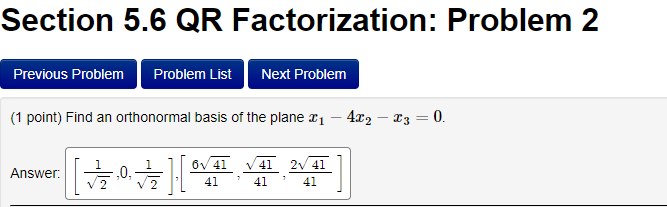 Solved Section 5 6 Qr Factorization Problem 2 Previous