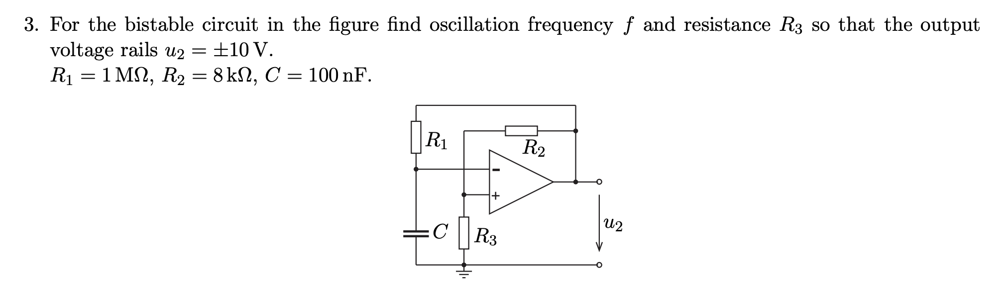 Solved 3. For the bistable circuit in the figure find | Chegg.com