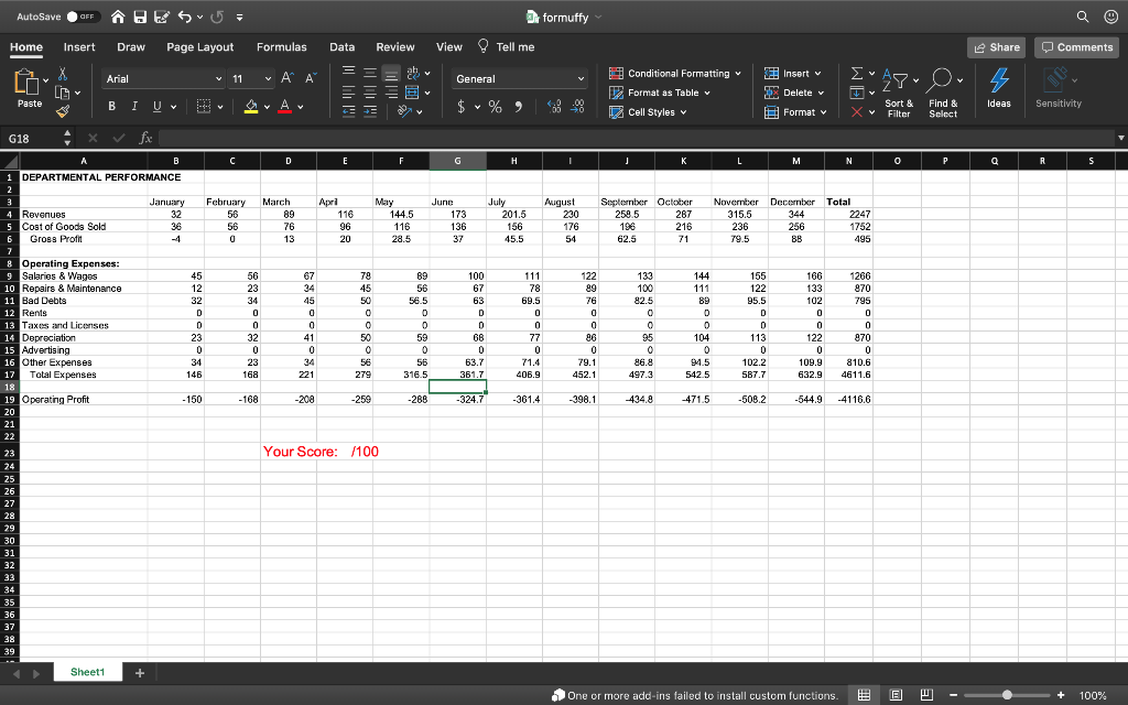 Using the spreadsheet for Homework #7, create a macro | Chegg.com