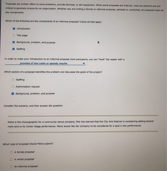 Solved Proposals are written offers to solve problems, | Chegg.com