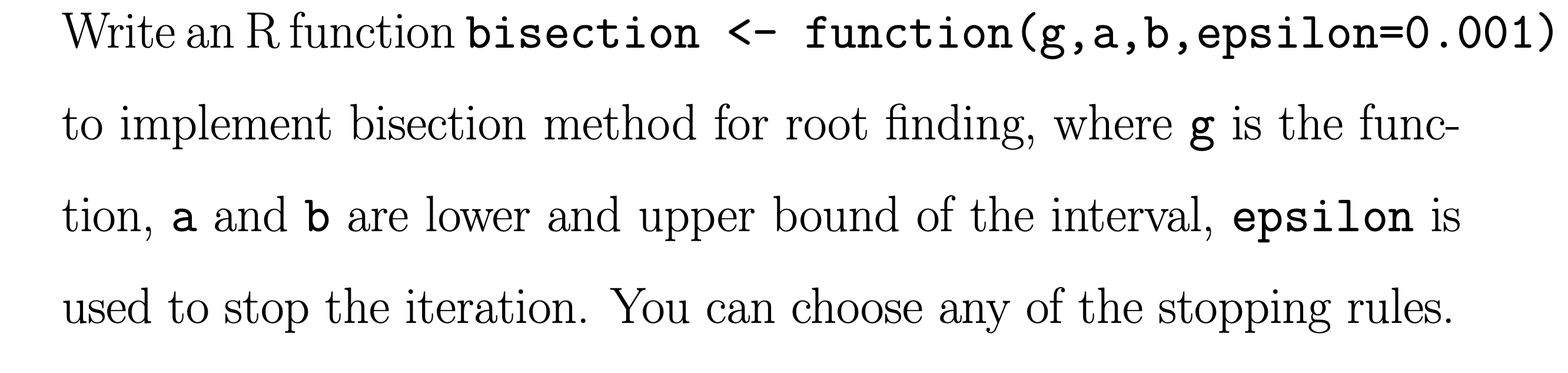 Solved Write an R function bisection