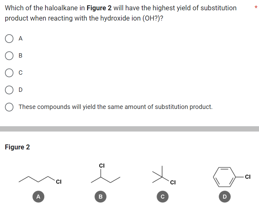 Solved Which of the haloalkane in Figure 2 ﻿will have the | Chegg.com