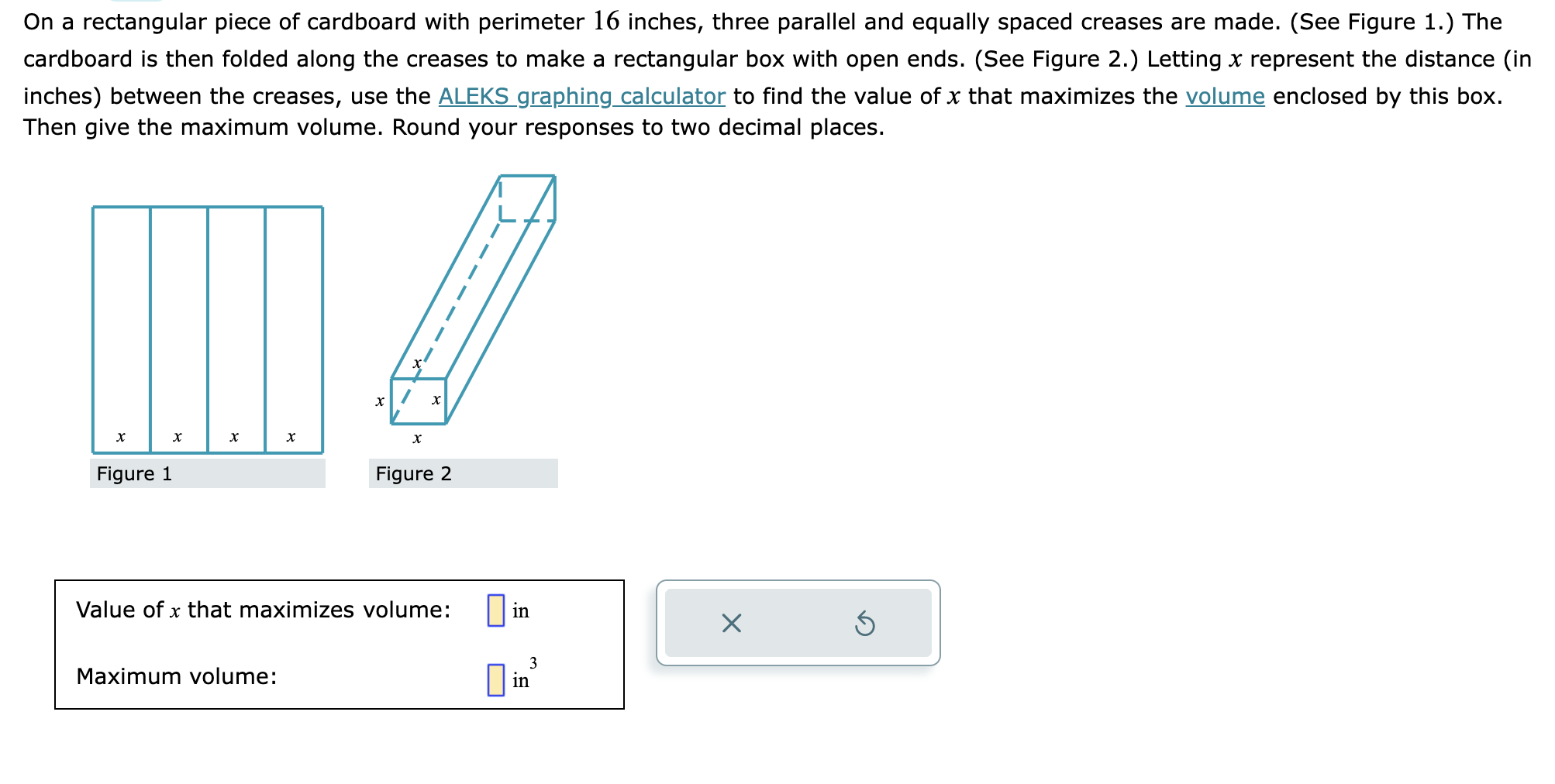Solved On a rectangular piece of cardboard with perimeter 16 | Chegg.com