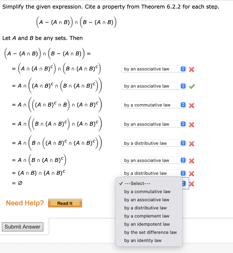 Solved Simplify the given expression. Cite a property from | Chegg.com