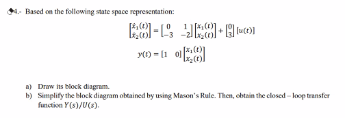 Solved 4.- Based on the following state space | Chegg.com