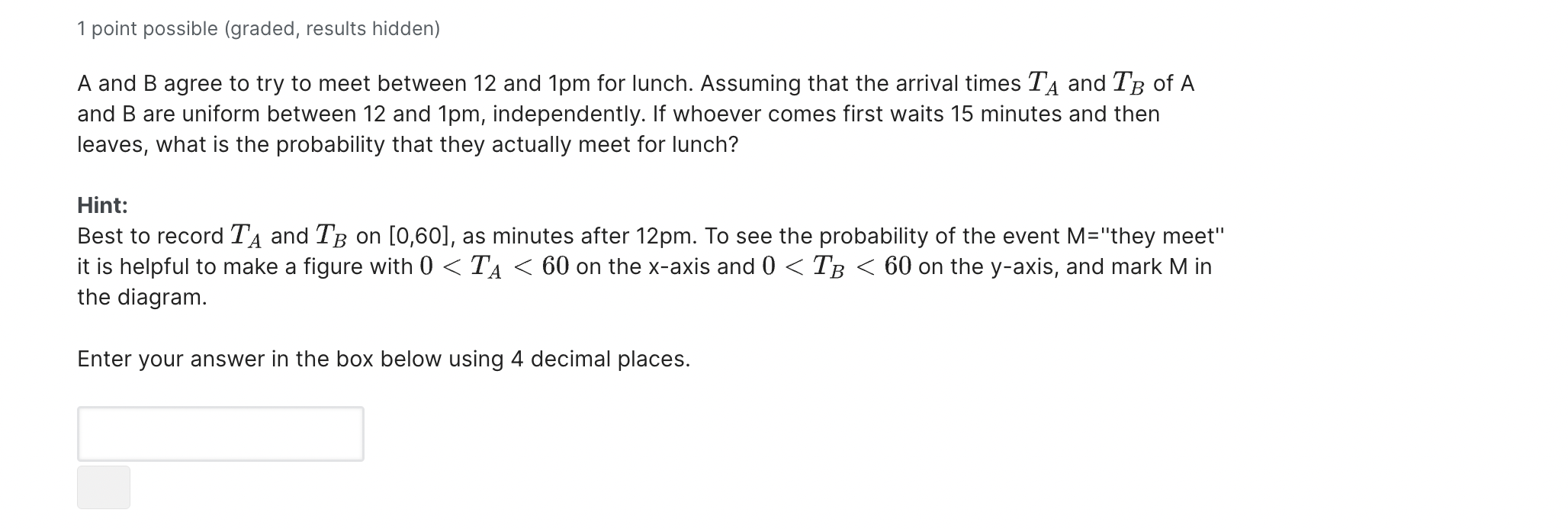 Solved 1 point possible (graded, results hidden) A and B | Chegg.com