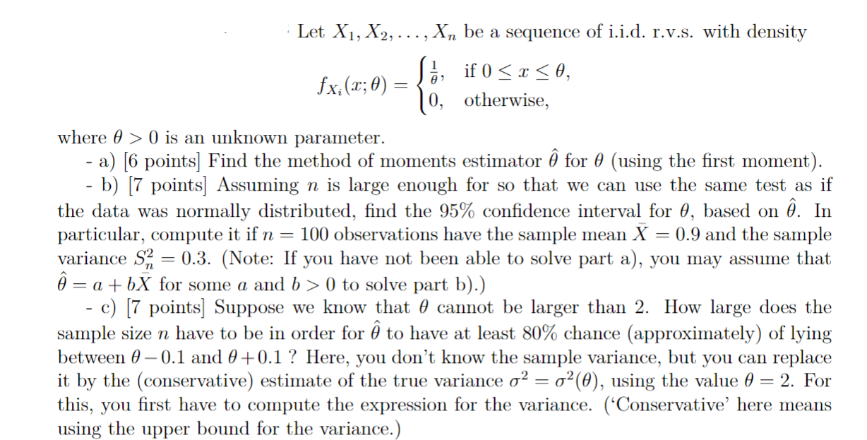 Solved Let X1,X2,…,Xn be a sequence of i.i.d. r.v.s. with | Chegg.com