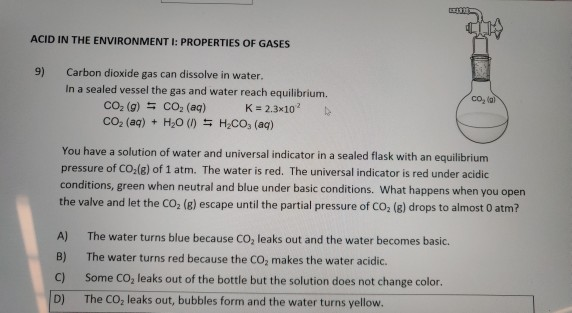 Solved 114 ACID IN THE ENVIRONMENT I: PROPERTIES OF GASES 9) | Chegg.com