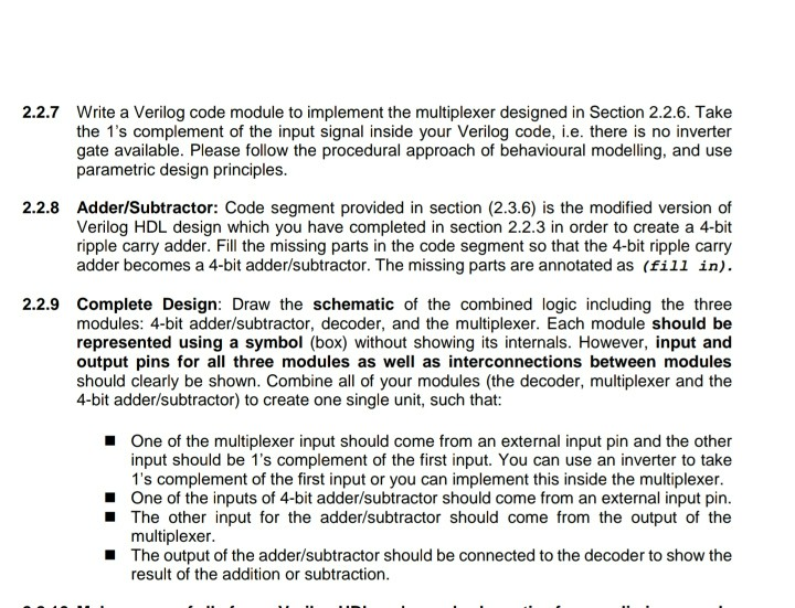 Solved 2.2.2. 4-bit Ripple Carry Adder: Use the symbol in | Chegg.com