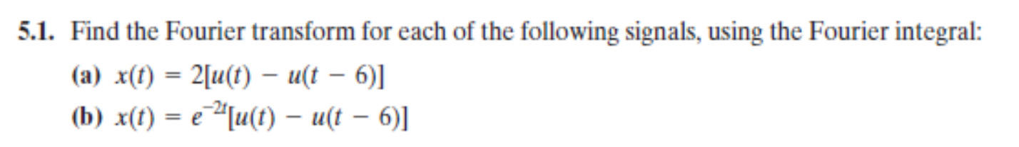 Solved 5.3. Use the table of Fourier transforms (Table 5.2) | Chegg.com