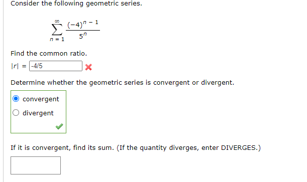 Solved Consider the following geometric series. | Chegg.com