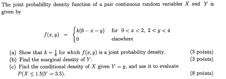 Solved The joint probability density function of a pair | Chegg.com