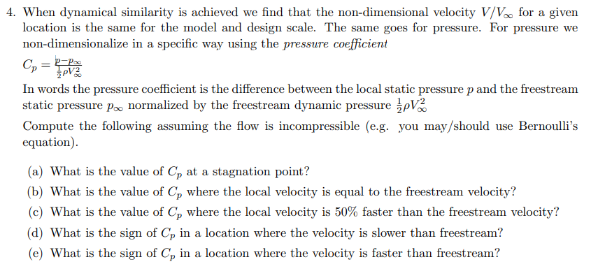 Solved 4. When dynamical similarity is achieved we find that | Chegg.com