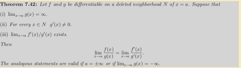 Solved Theorem 7.42: Let f and g be differentiable on a | Chegg.com