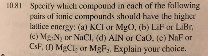 Solved Specify which compound in each of the following pairs | Chegg.com