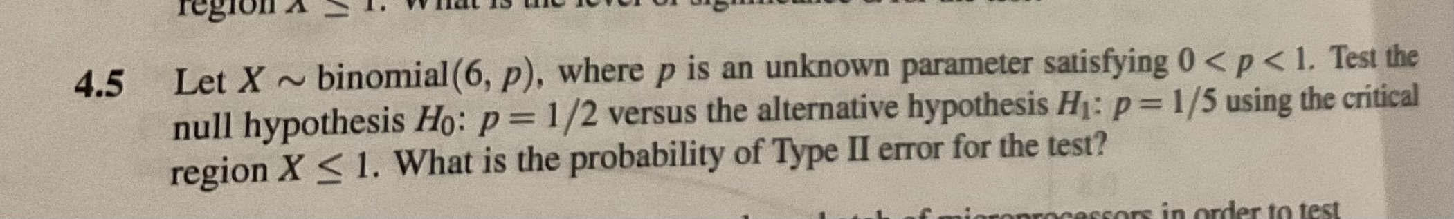 Solved 4.5 Let X∼binomial(6,p), where p is an unknown | Chegg.com