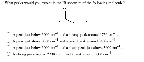 Solved What peaks would you expect in the IR spectrum of the | Chegg.com