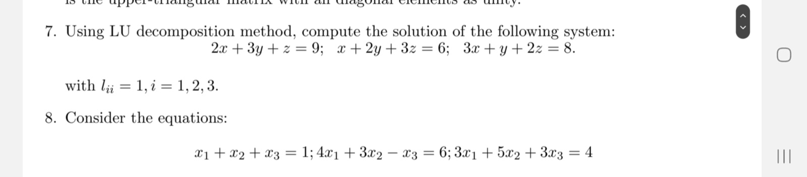 Solved 7. Using LU decomposition method, compute the | Chegg.com