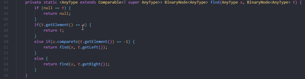 Solved Working Recursive Method For Finding A Node In A Bst 9346