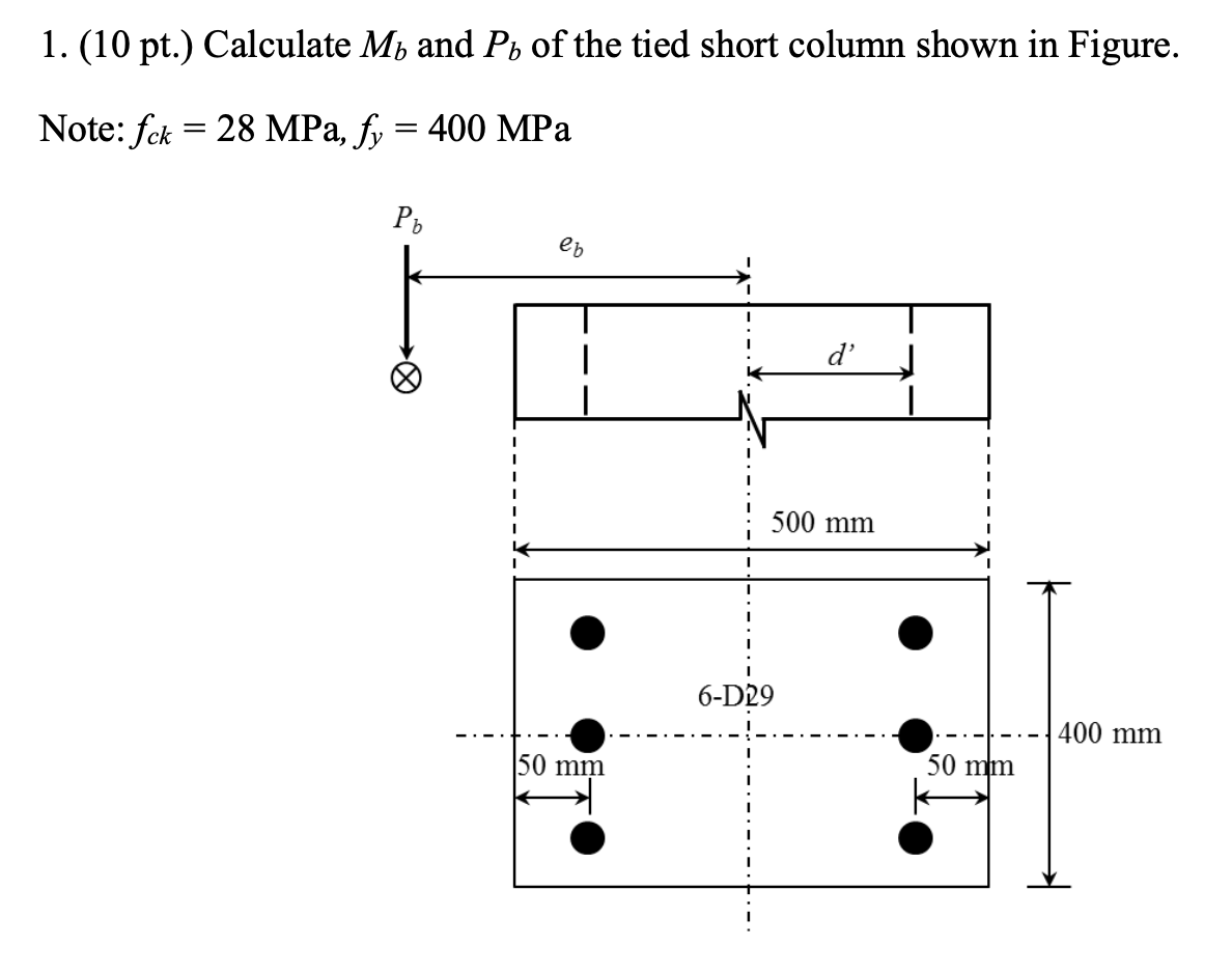 Solved 1. (10 pt.) Calculate My and Pb of the tied short | Chegg.com