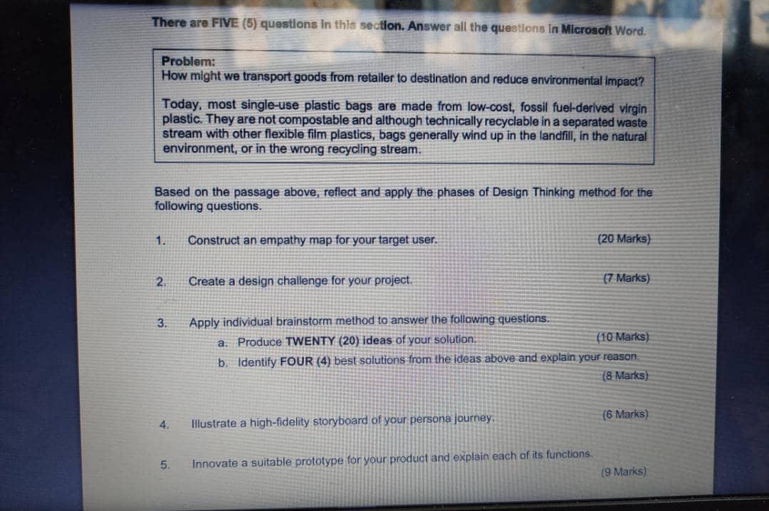 Solved There are FIVE (5) questions in this section. Answer | Chegg.com