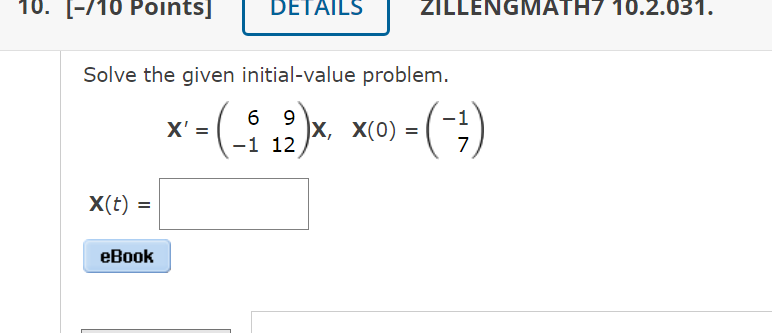 Solved Solve the given initial-value problem. | Chegg.com