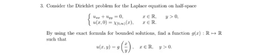 Solved 3. Consider the Dirichlet problem for the Laplace | Chegg.com