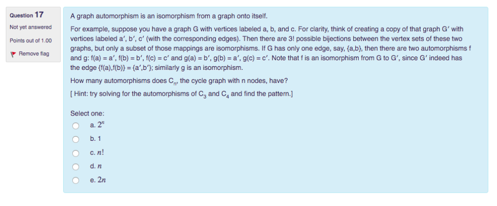 Solved A graph automorphism is an isomorphism from a graph | Chegg.com