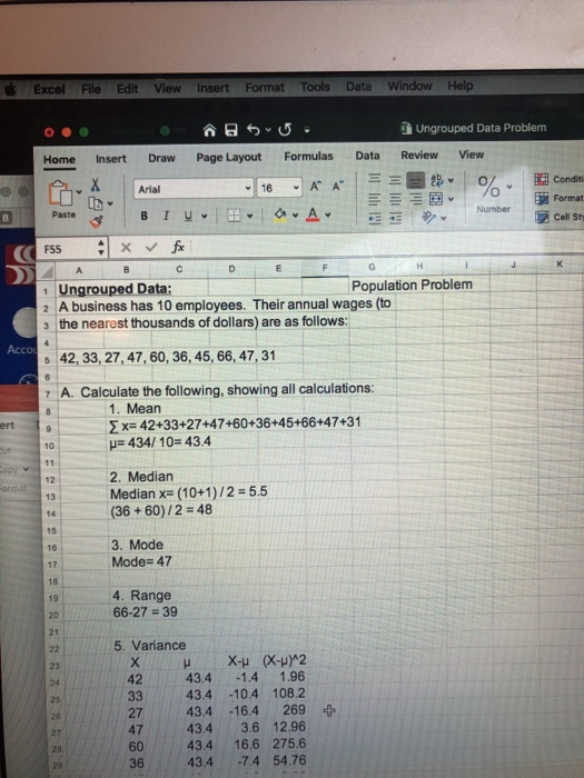 Solved Excel File Edit View Insert Format Tools Window Data | Chegg.com