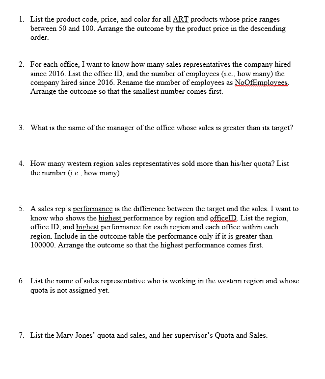 Solved Based on the four tables below, write SQL statements | Chegg.com