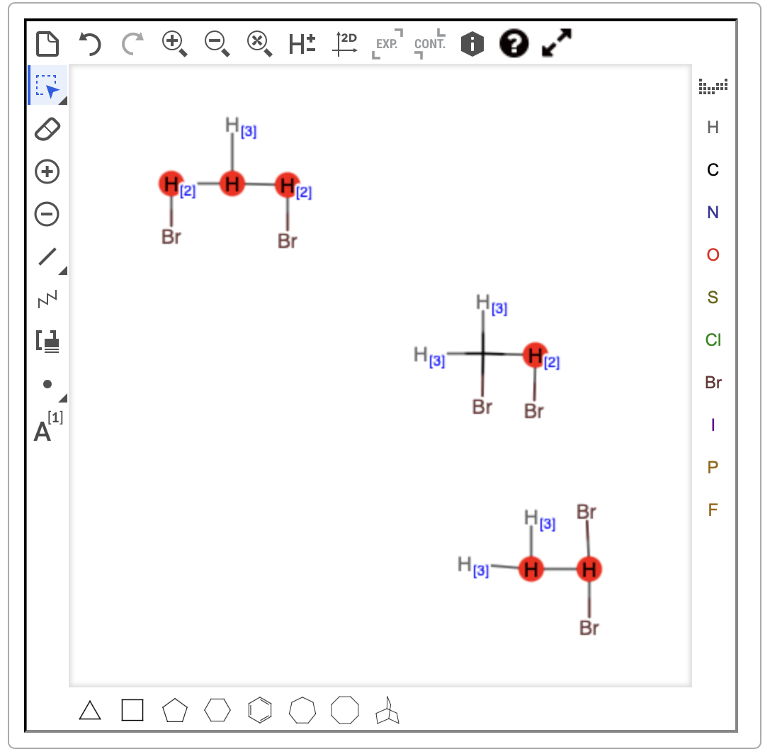 Solved by an EXPERT Draw the structures of the three doubly brominated ...