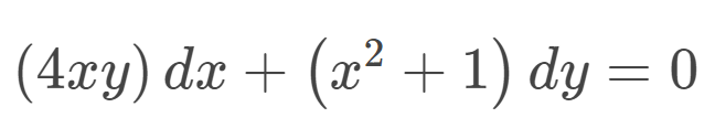 Solved (4xy) dx + (x2 + 1) dy = 0 | Chegg.com