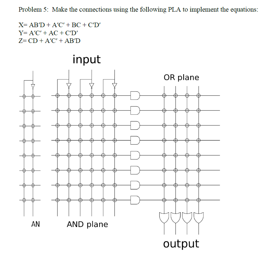 Solved Problem 5: Make the connections using the following | Chegg.com