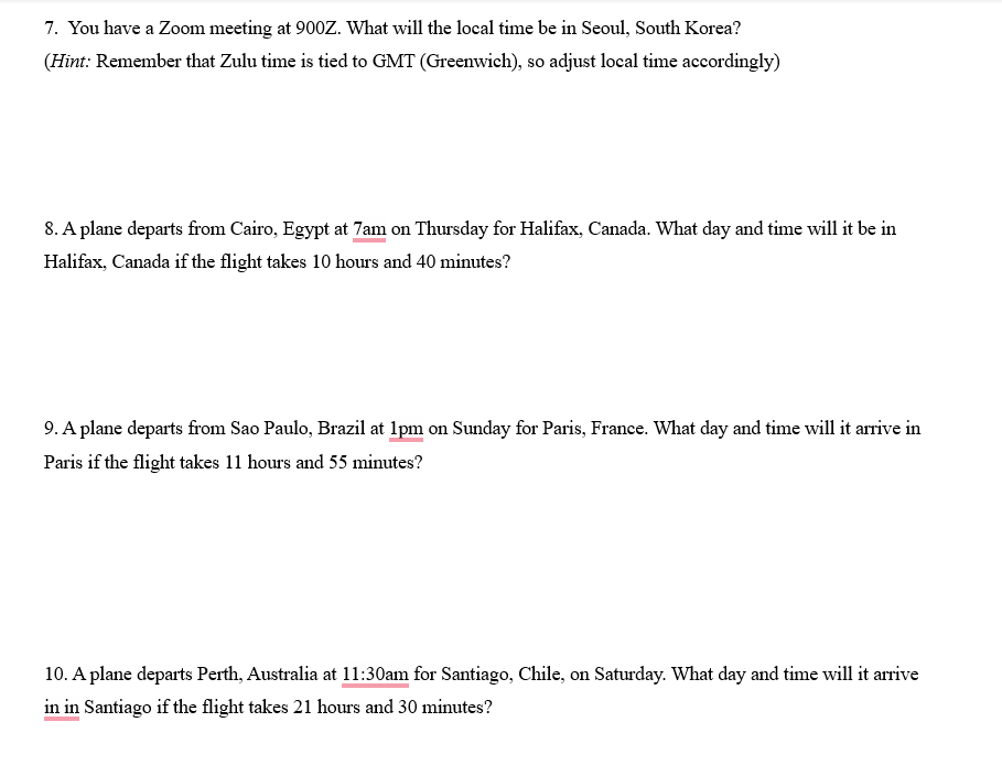 Solved Time Zone Concept Use this example to learn more | Chegg.com