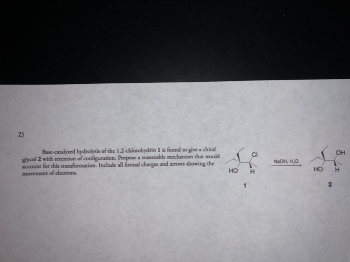 Solved Base-catalyzed hydrolysis of the 1,2-chlorohydrin is | Chegg.com