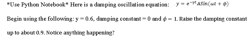 Solved *Use Python Notebook* Here is a damping oscillation | Chegg.com